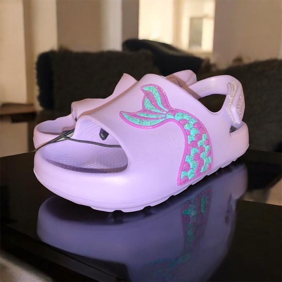 Shoes | Kids Purple Mermaid Tail Slides Sandals Toddler Size 78 Squishy ...